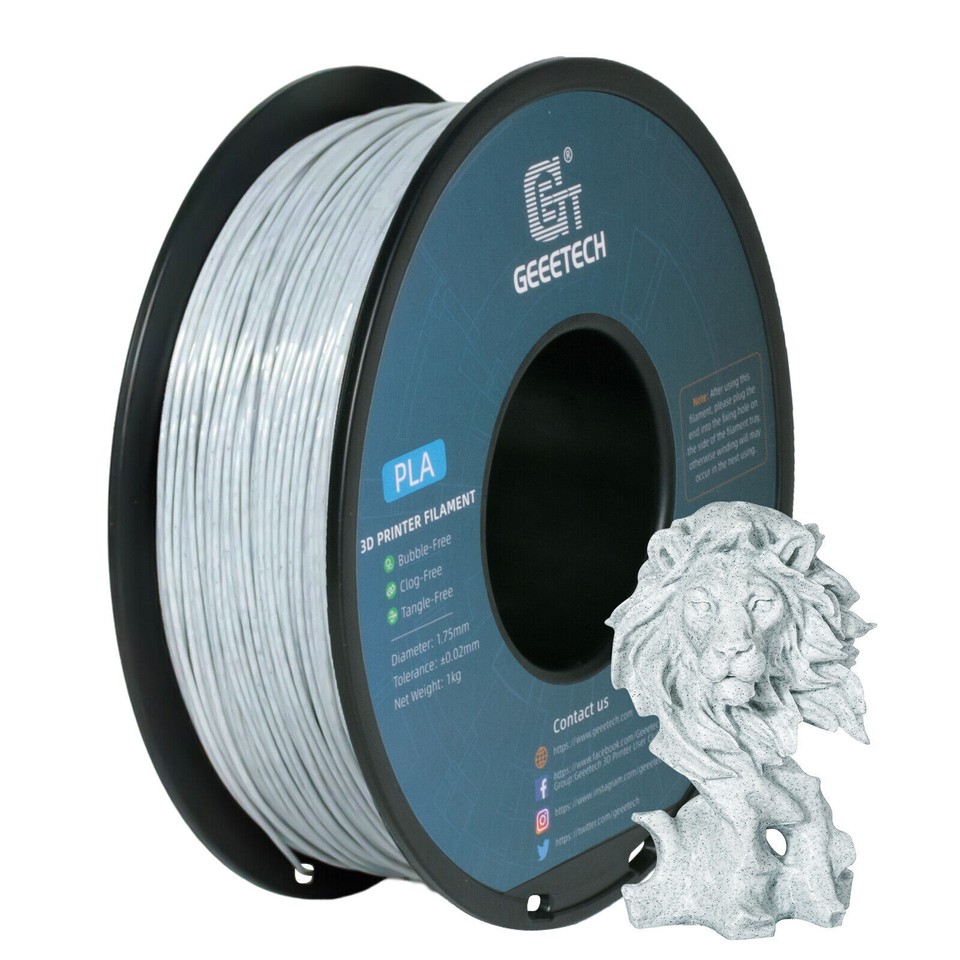 GEEETECH 3D Printer like Marble PLA Filament 1.75mm 1KG Stone Colors ...