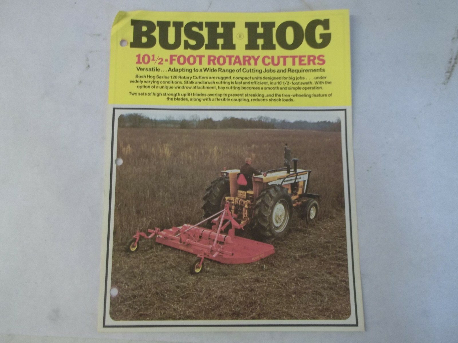 Bush Hog Models 126 1226 10.5' Rotary Cutters Brochure | eBay