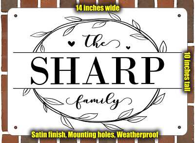 Sharp Family Decorative Metal Door or Wall Plaque (Style 1) | eBay