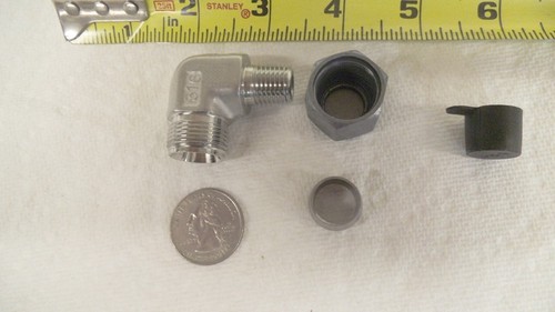 Parker Stainless elbow, 1/2 Tube x 1/4 male NPT, 8-4-CBZ-SS, nos | eBay