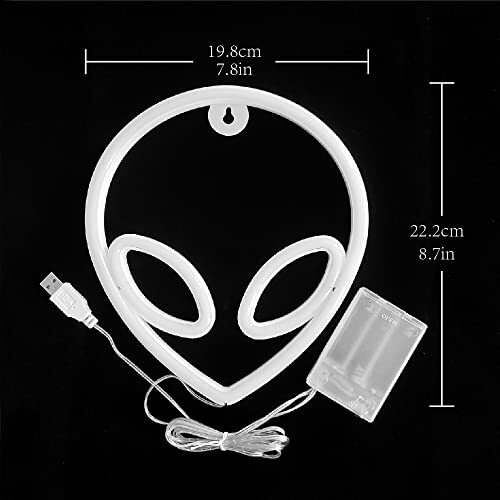 Alien Neon Light,USB or 3-AA Battery Powered Neon Signs,LED Desktop ...