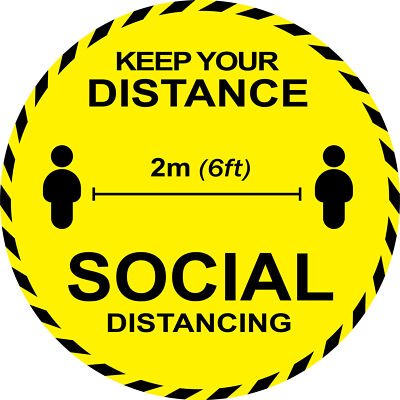 Keep Your Distance 2m Social Distancing Floor Sticker Self Adhesive ...