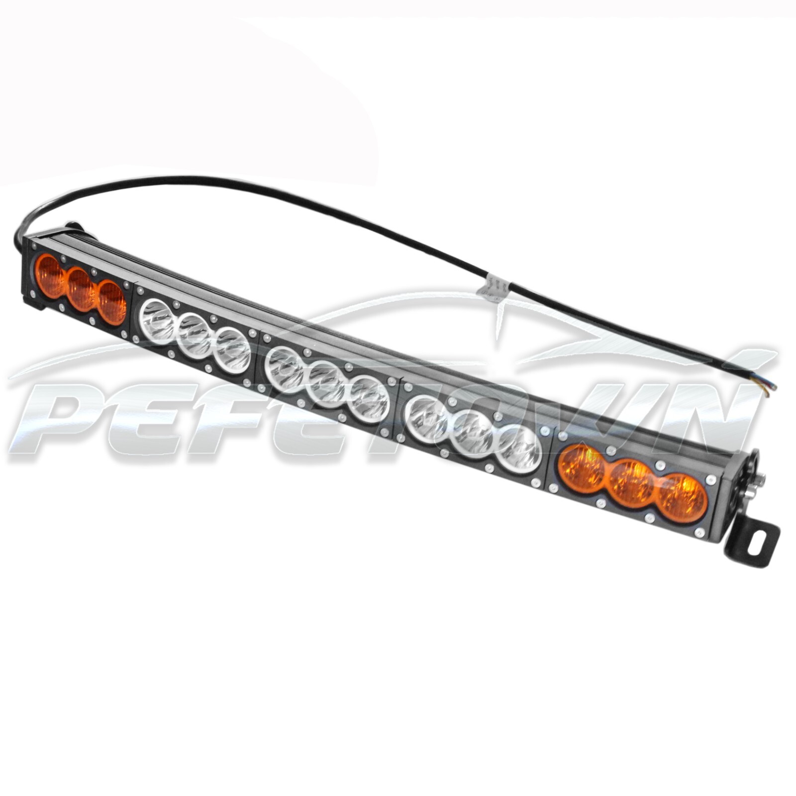 27'' Dual Color Curved LED Light Bar 150W Single Row Off-Road 30''inch ...