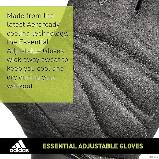 adidas Essential Adjustable Fingerless Gloves for Men & Women Padded ...