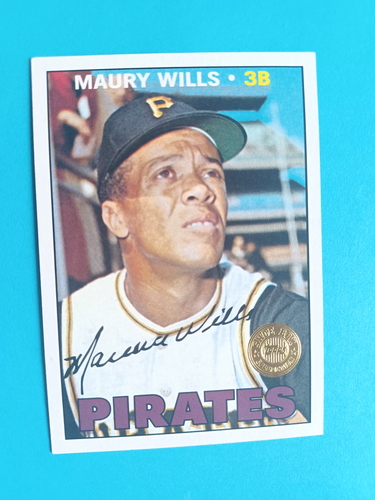 2003 TOPPS SHOEBOX COLLECTION MAURY WILLS #26 1967 TOPPS STYLE REPRINT ...