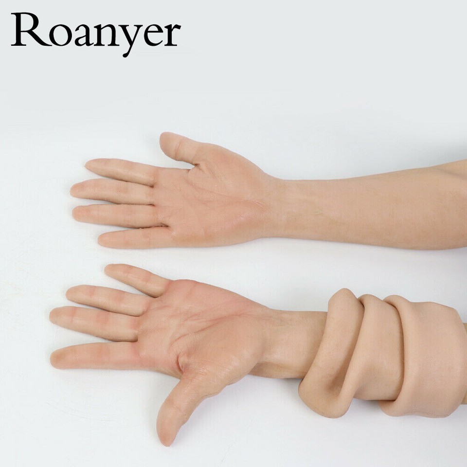 Roanyer Realistic Silicone Skin Hand Gloves for Crossdresser Lifelike ...