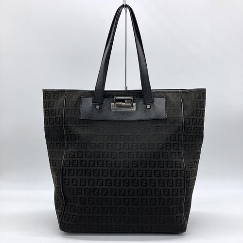 FENDI Tote Bag Zucchino FF Hardware Canvas Black 240816N | eBay