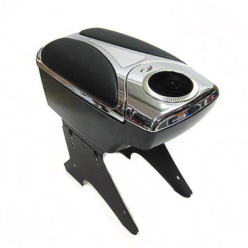 Universal Chrome Armrest Arm Rest Centre Console Leather Box Cup ...