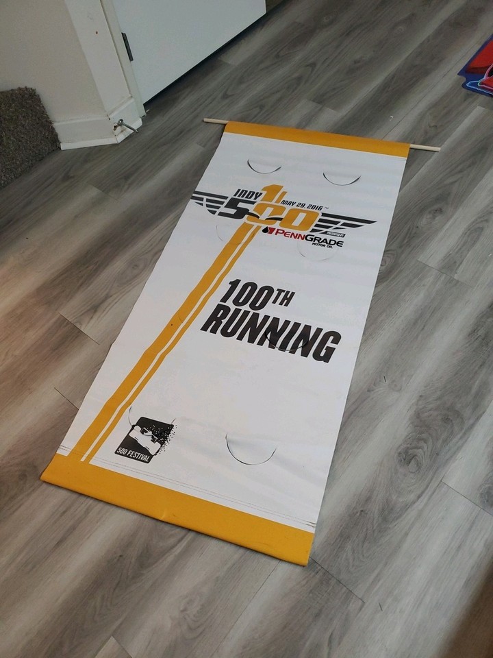 c.2016 Indy 500 100th Running Banner Sign Indianapolis Motor Speedway ...