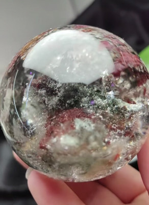 5.5cm Natural colorful Ghost phantom Quartz ball crystal Quartz sphere ...