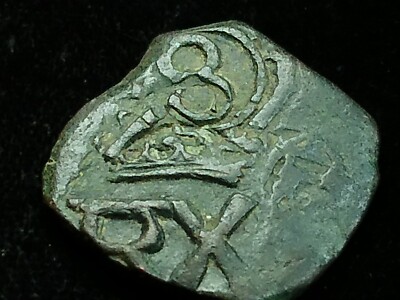 17th Century Spanish 8 Maravedis Pirate Era Hammered Copper Cob Coin ...