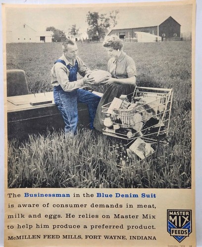 1959 Master Mix Feeds Farming Farm Barn Print Ad Fort Wayne Indiana IN ...