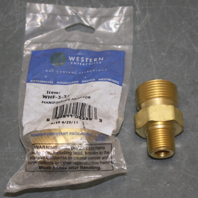 (2) Western Enterprises Manifold Adapter Fitting WHF-3-31, 1" to 1/2 ...