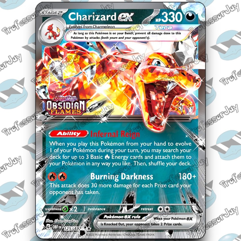 Pokémon JUMBO Card SV3 CHARIZARD EX 125/197 OBSIDIAN FLAMES SEALED ...