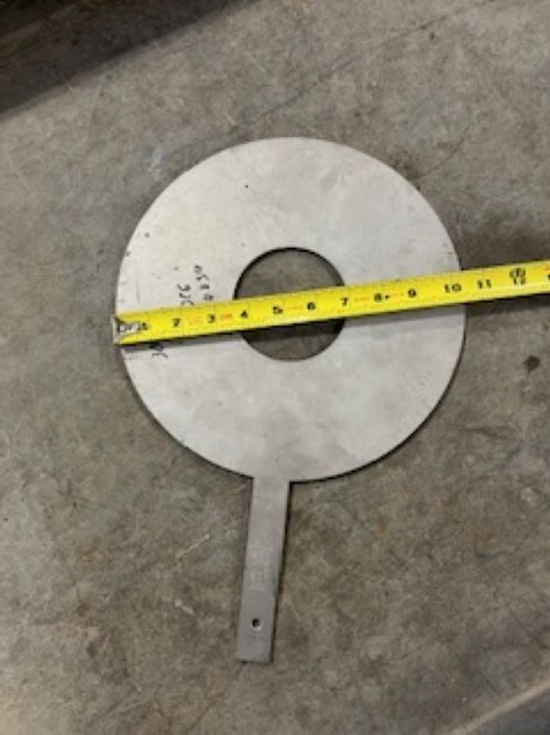 6" 600 Paddle Orifice Plate, 1/8" Thick, 304SS, Bore ID: 3.5, Circular ...