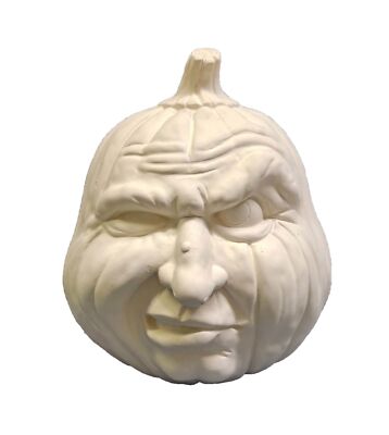 Grumpy Face Pumpkin 9" Ceramic Bisque, Ready to Paint | eBay