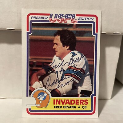 Fred Besana -California- USFL Oakland Invaders Autographed Card | eBay