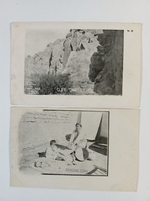 2 SANTA FE NM POSTCARD CANDELARIO CURIO STORE CLIFF DWELLERS INDIAN ...