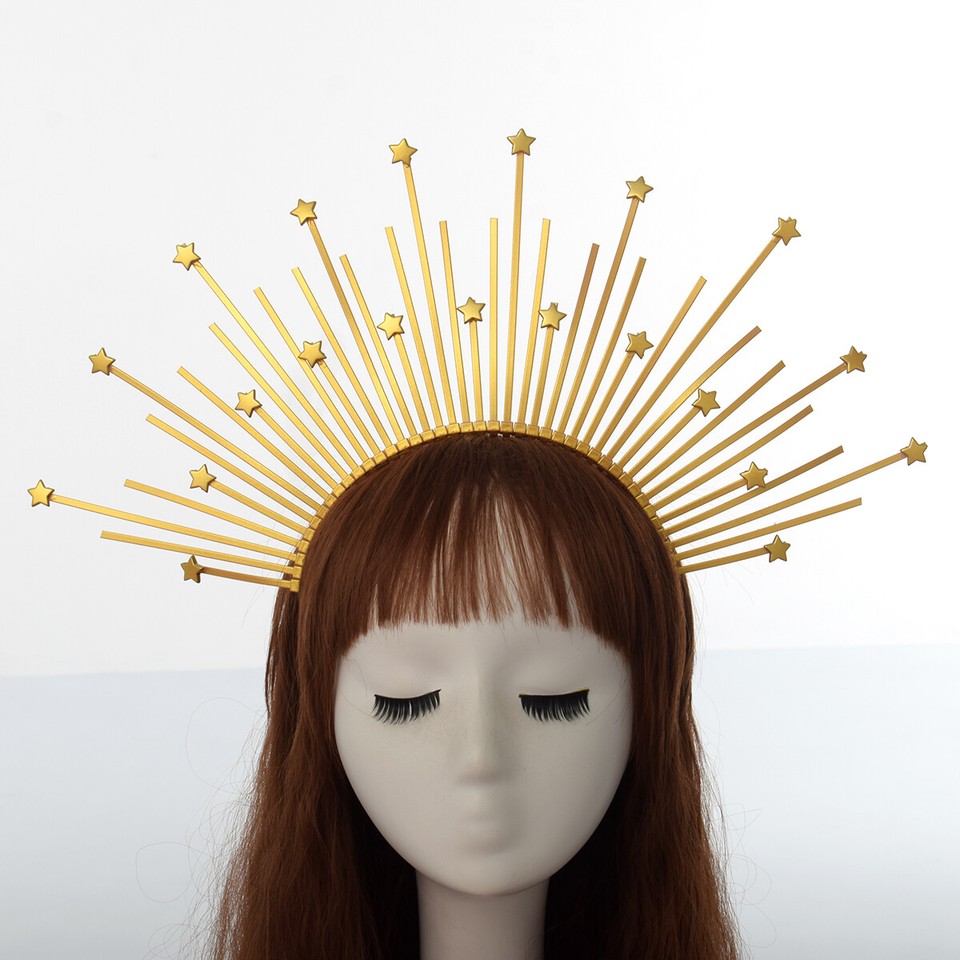 Lady Halo Crown Star Sunburst Crown Bridal Halo Headpiece For Show ...