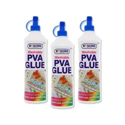 Clear PVA Glue Washable for Arts, Crafts & School Projects | Non-Toxic ...