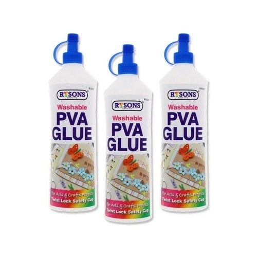 Clear PVA Glue Washable for Arts, Crafts & School Projects | Non-Toxic ...