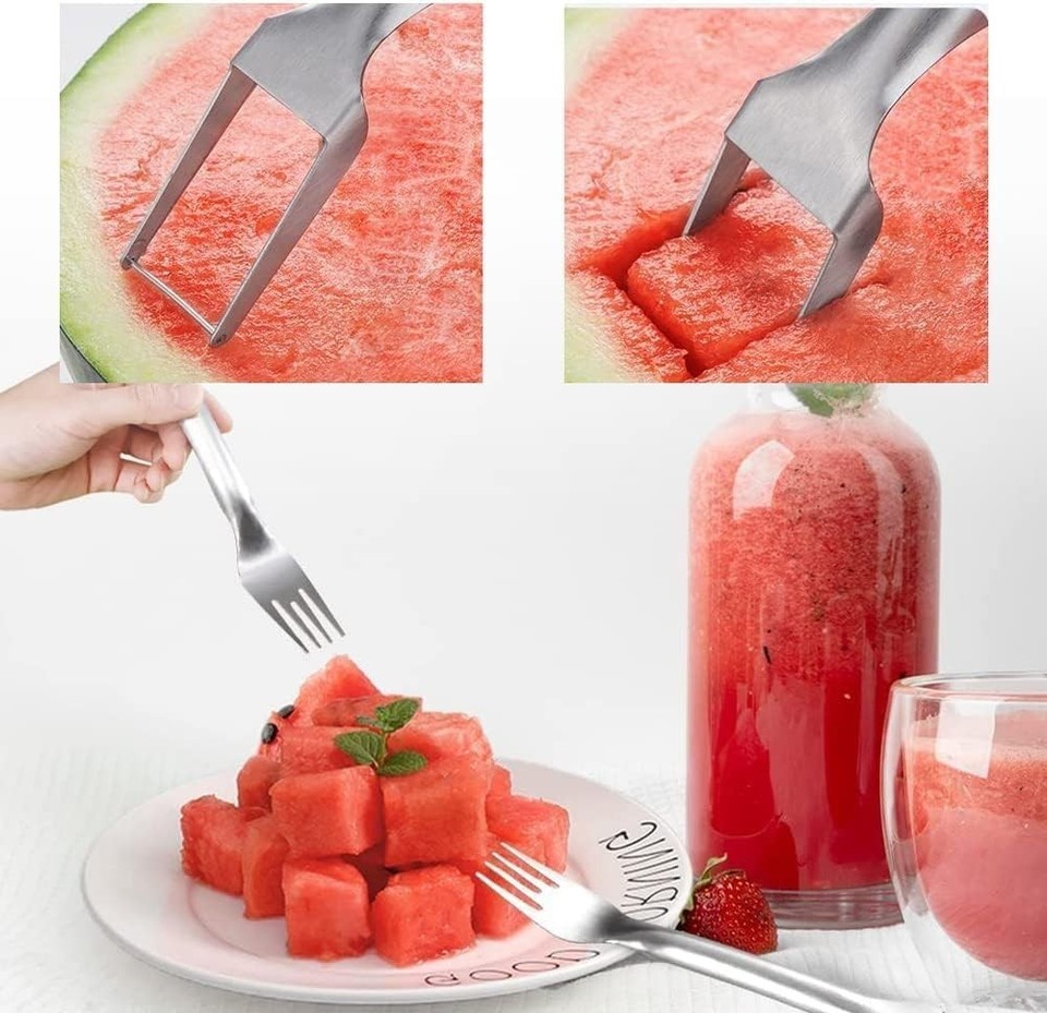 4pc Watermelon Fork Slicer,Watermelon Cutter Slicer Tool,Stainless ...