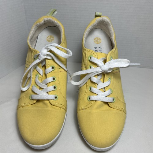 Vionic Beach Stinson Women's Yellow Sun Lace Up Casual Canvas Shoes Sz ...