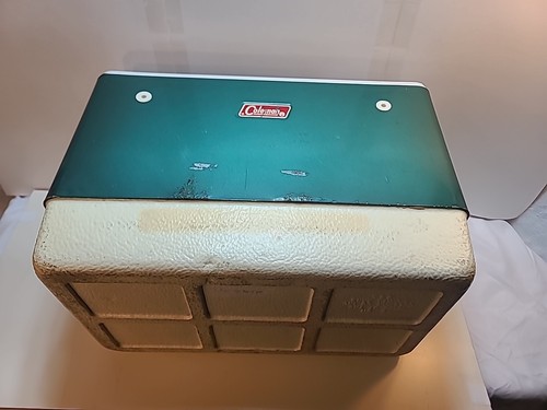 Vintage Coleman Metal Retro Green Cooler Camping Traveling 10"L X 13" H ...