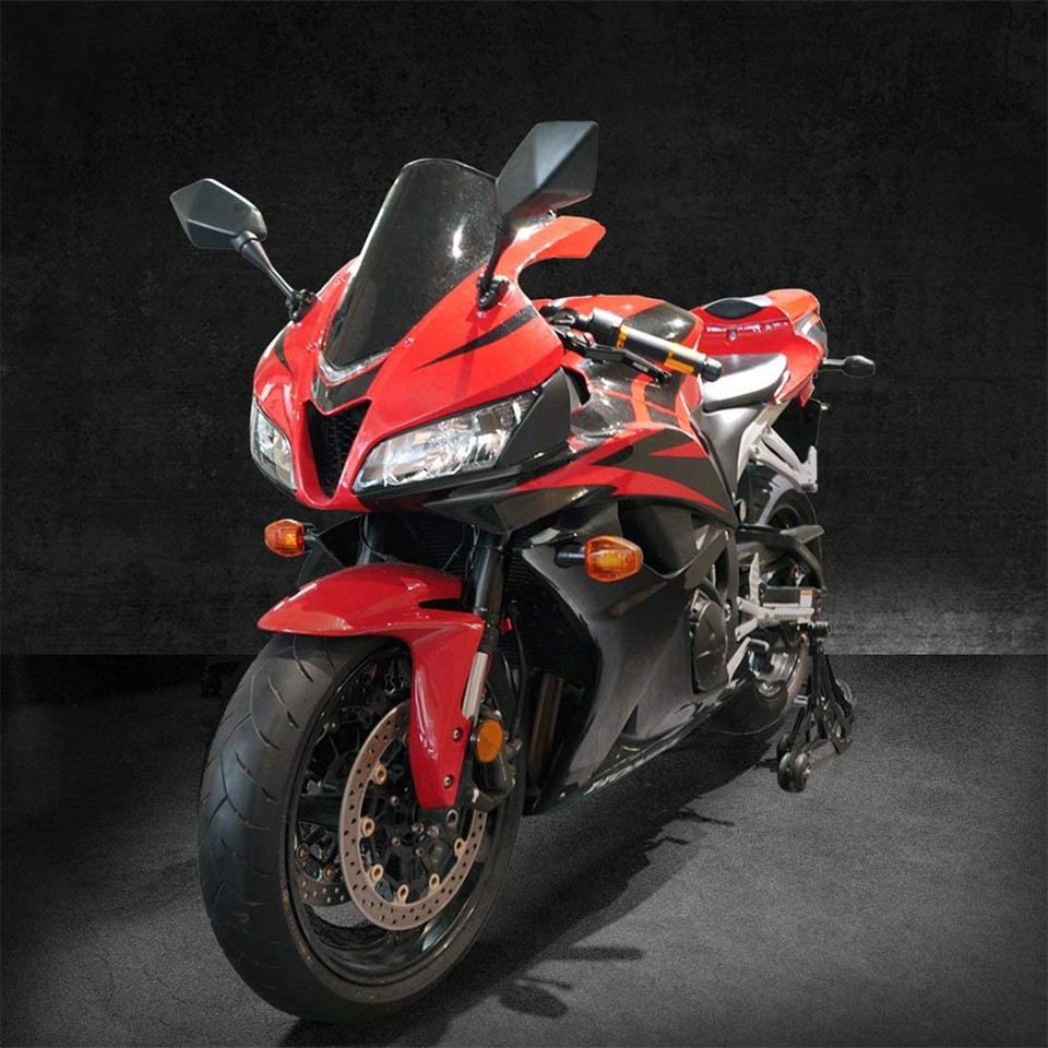 Black Motorcycle Bike Wing Rear View Side Mirrors Motorbike Rearview ...