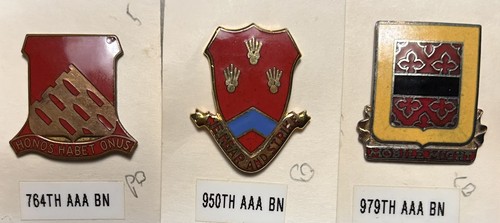 US Army 764th, 950th and 979th AAA Anti Aircraft Artillery DI DUI Unit ...