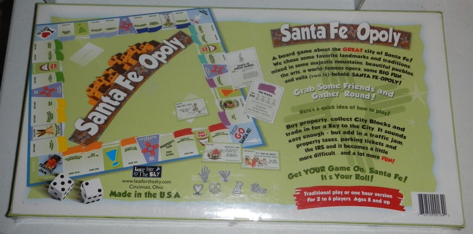 Santa Fe New Mexico Santa Fe-Opoly Monopoly Style Real Estate Trading ...