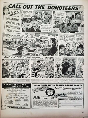 Downyflake Donuts Vintage 1943 Print Ad Ephemera Art Decor Donuteers | eBay