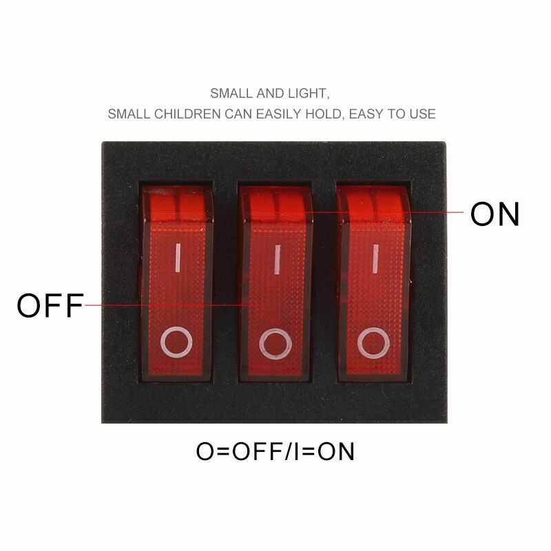 Power Rocker Switch 3 Way Triple Switch ON-OFF 16A/30A 40.3X33.3mm 2 ...