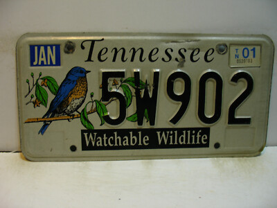2001 Tennessee License Plate 5W902 Watchable Wildlife bird Vintage ...