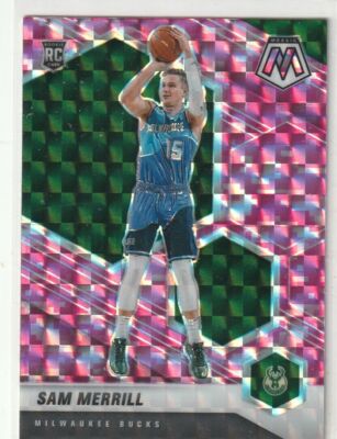 2020-21 Panini Mosaic Pink Camo Sam Merrill #240 Rookie Milwaukee Bucks ...