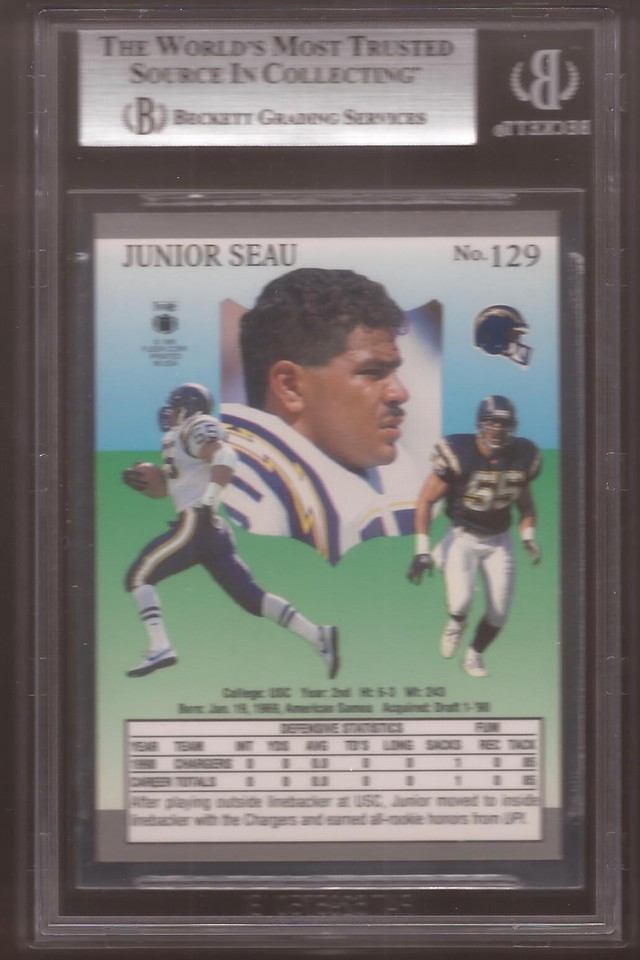 1991 ULTRA # 129 - JUNIOR SEAU - ROOKIE CARD -BECKETT GRADED - (BGS-8.5 ...