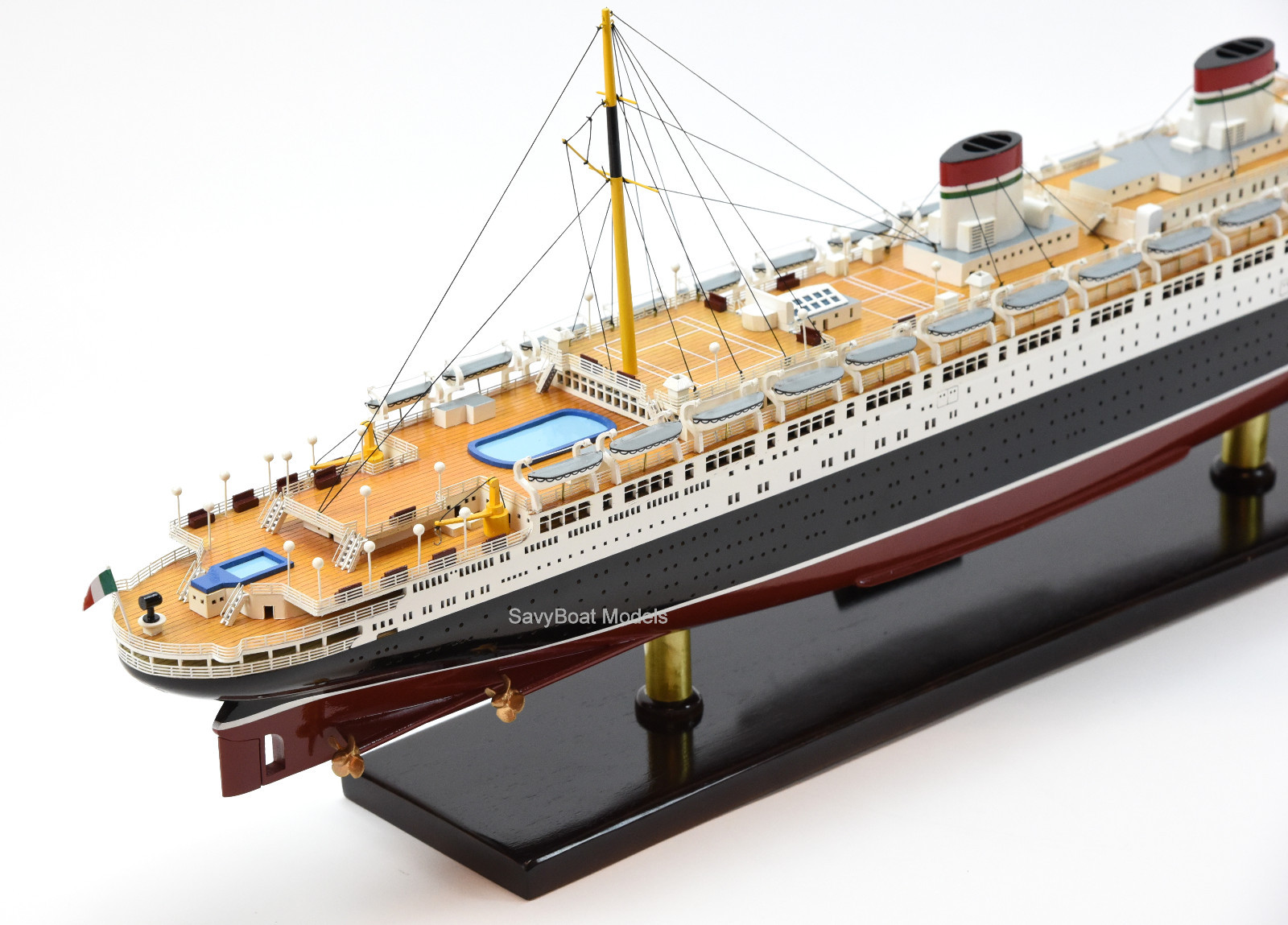 SS Rex Italian Ocean Liner Handcrafted Wooden Ship Model 34" for sale ...