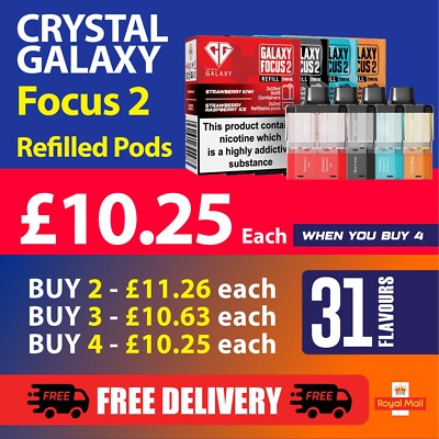 Crystal Galaxy Focus 2 Refill Pod 30k Prefilled Vape Pods Refill ...