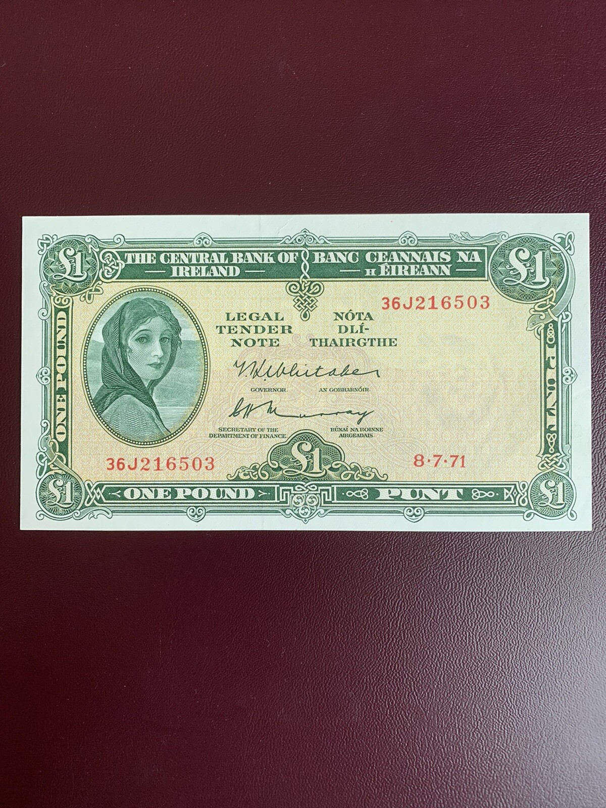 IRISH ONE POUND, CENTRAL BANK OF IRELAND 1 POUND 8.7.71 - E086 - UNC | eBay