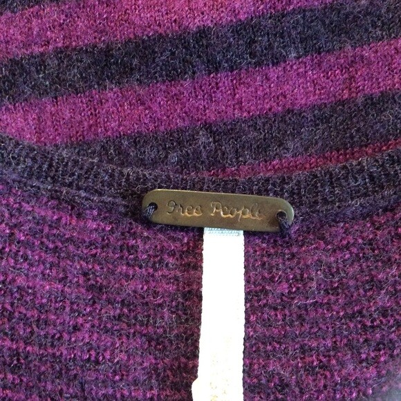 Free People Ruffle Striped Sweater Dress Purple Stripe S Hot Goth | eBay