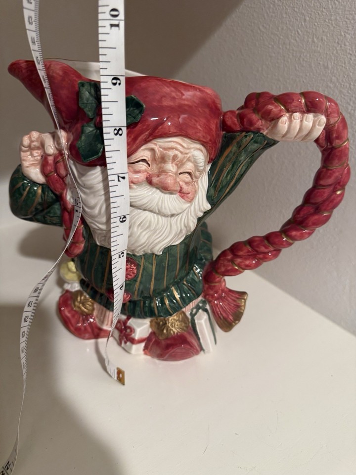 Fitz & Floyd Santa Pitcher Christmas VTG | eBay