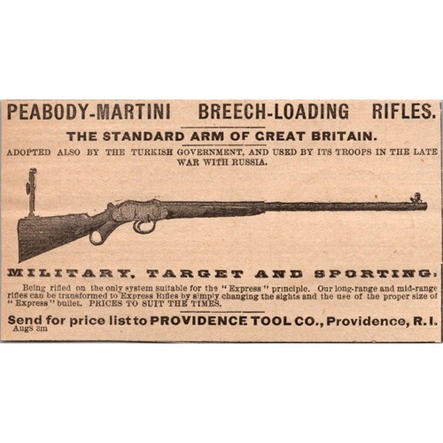 Peabody-Martini Breech-Loading Rifles Providence RI 1878 Clipping SAI4 ...