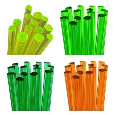 Czech Uranium Glass Rods ( 60 pieces ) 15 Yellow 15 Green 15 Dark Green ...