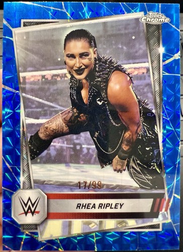 2025 Topps Chrome WWE Rhea Ripley Blue Geometric Refractor /99 (Breaker ...