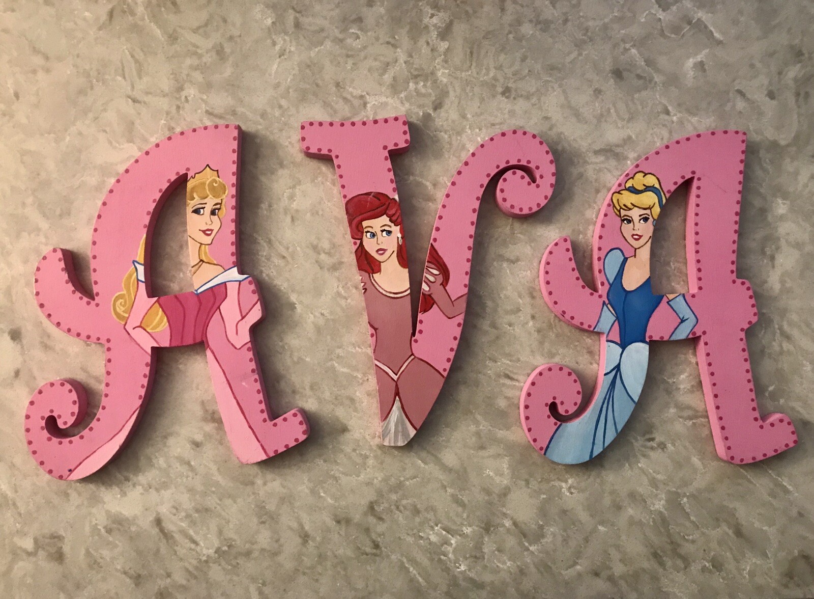 AVA Hand Painted Disney princess PERSONALIZED Name Wall LETTERS | eBay