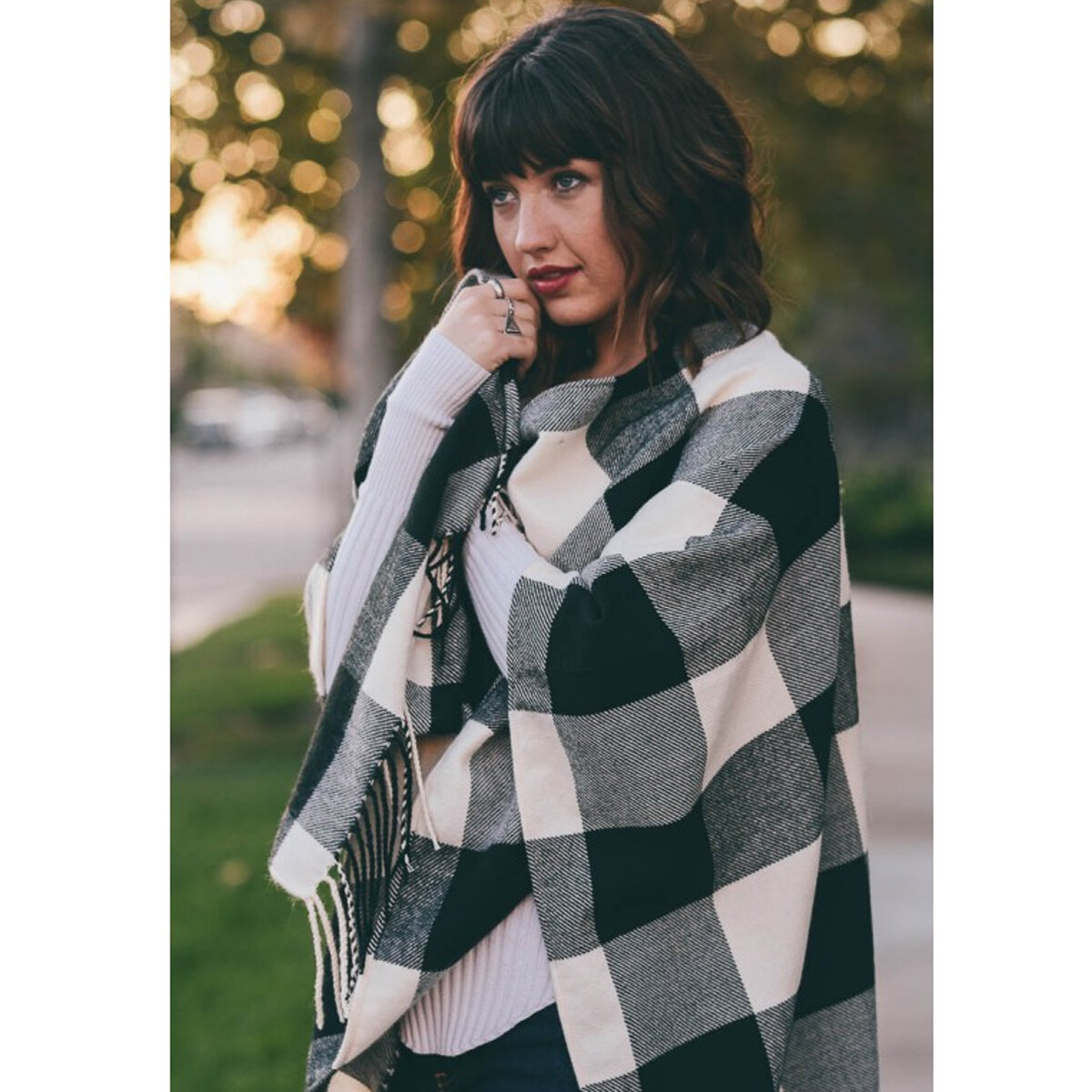 Winter Aztec Kimono New Print Fringed Colorful Oversize Poncho Blanket ...