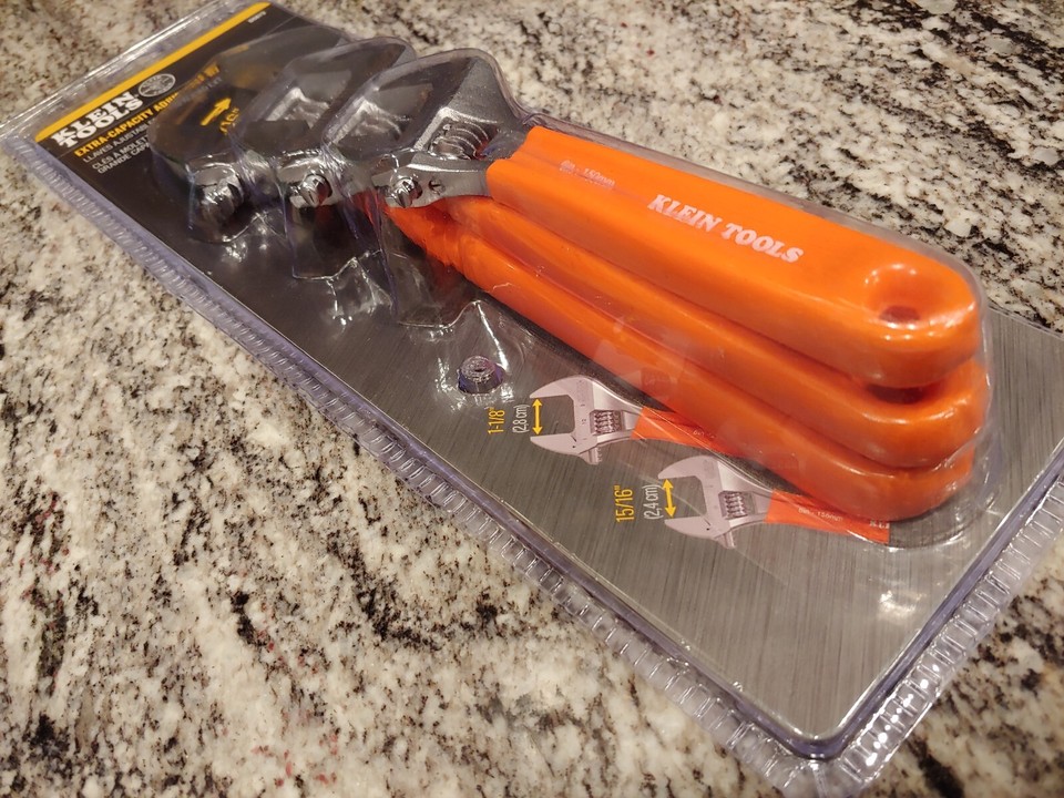 Klein Tools 3pc Adjustable Wrench Set - Orange | eBay