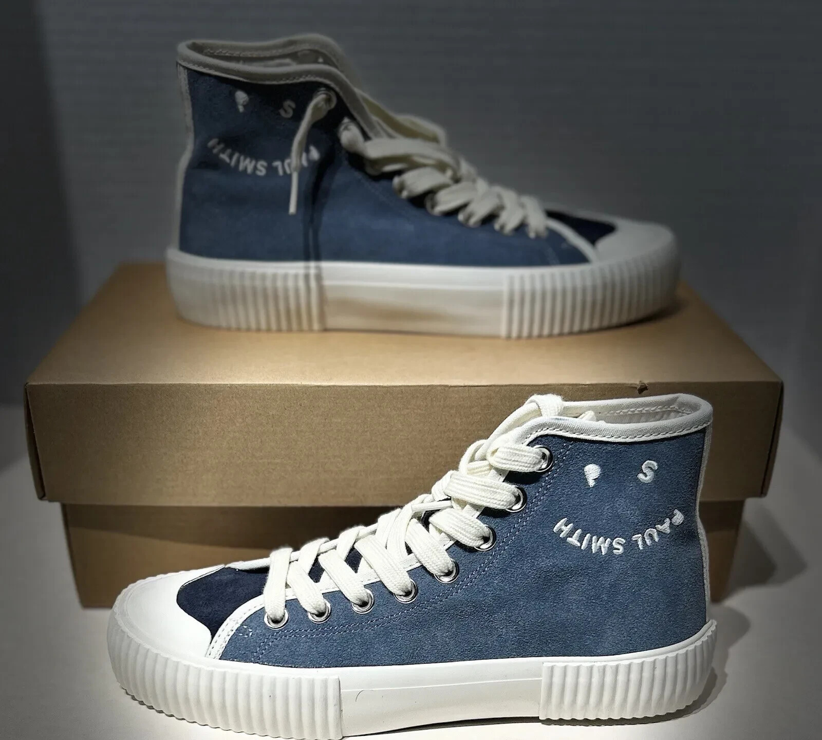 PAUL SMITH PS KIBBY SNEAKERS BLUE COLOR SUEDE LACE UP SIZE 11M NIB ...