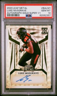 2023 Leaf Metal Luke Musgrave Autograph Gold Super 1/1 Psa 10 | eBay