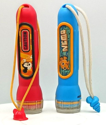 TWO BEAUTIFUL VINTAGE DISNEY PIXAR FLASHLIGHT 6.5" (L) NEMO AND MICKEY ...